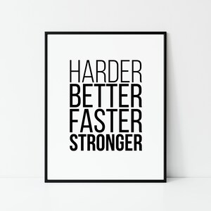 Harder Better Faster Stronger Gym Wall Art Gym Poster Gym | Etsy