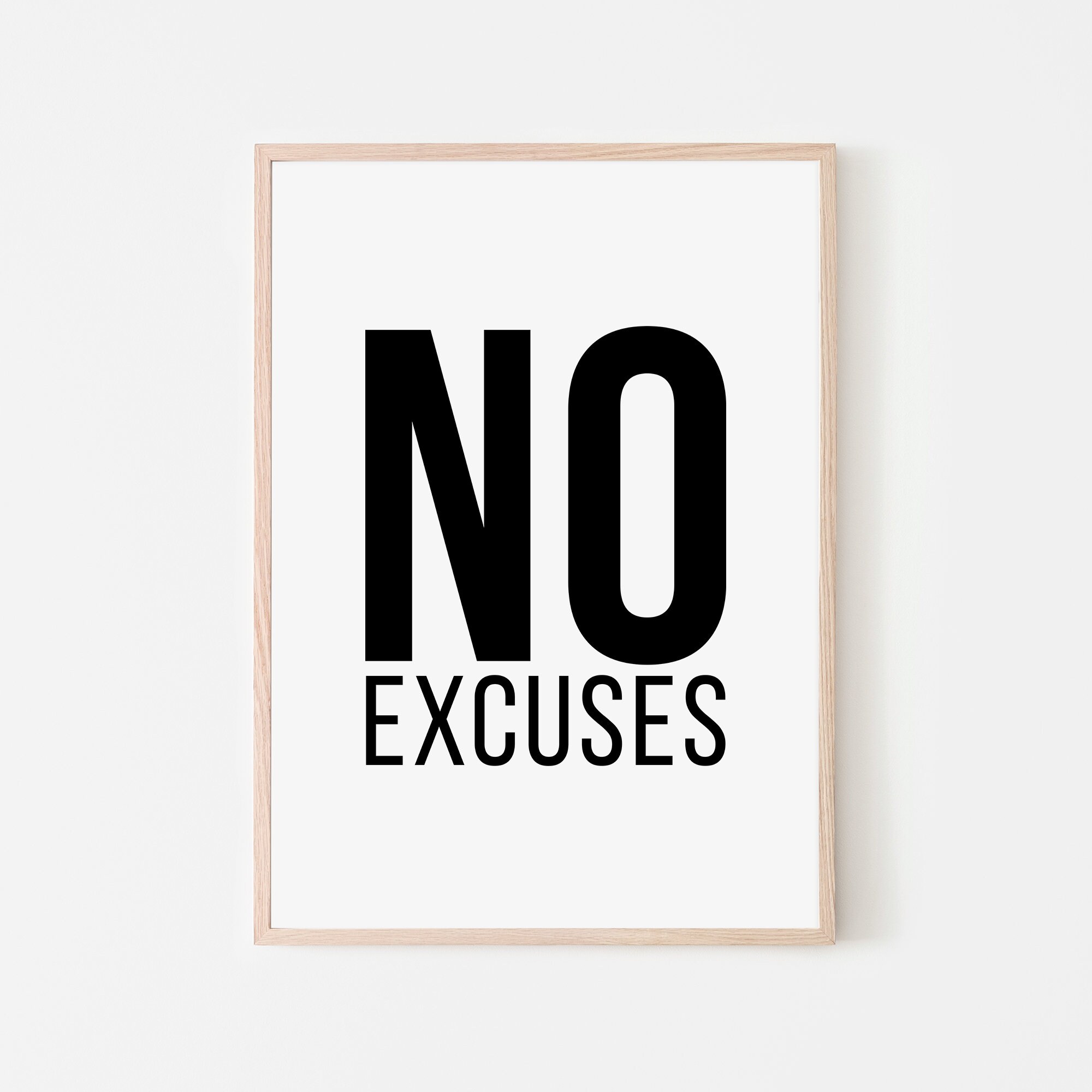 No Excuses Poster No Excuses Print Gym Wall Art Gym | Etsy
