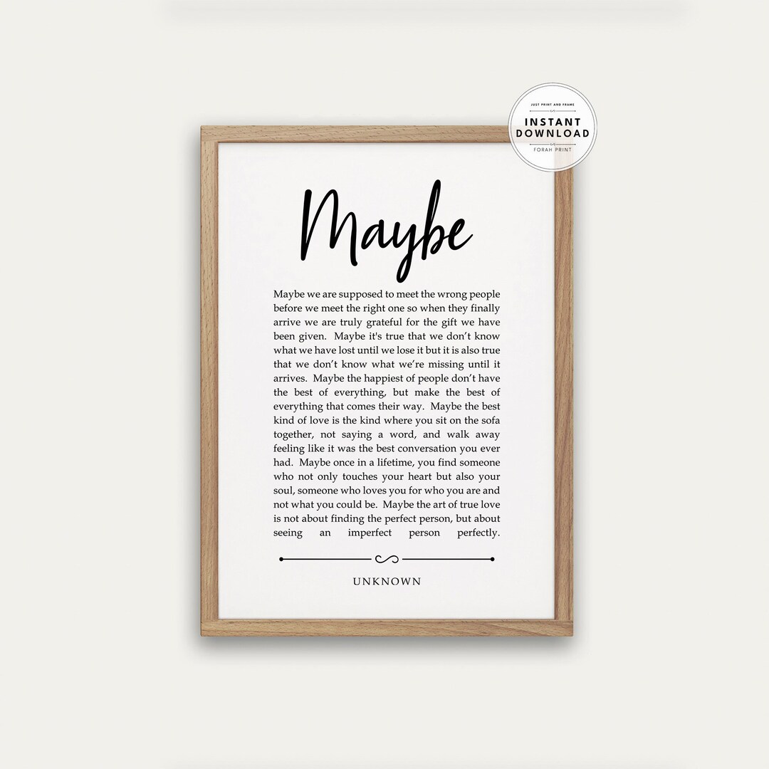 Maybe Poem Maybe Wedding Poem Wedding Gift Lovers Poem - Etsy