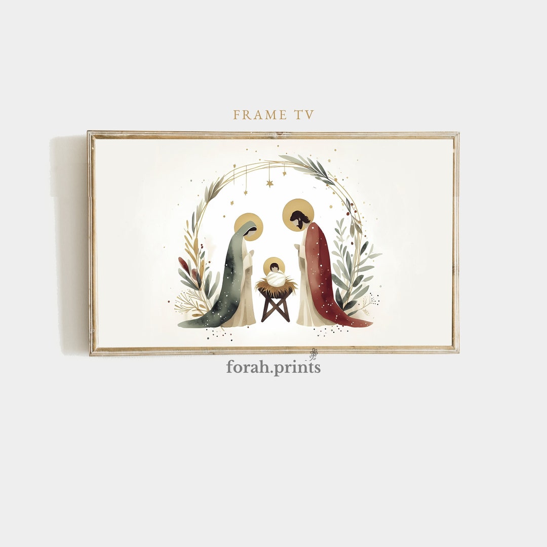 Frame Tv Art, Nativity Frame Tv Art, Frame TV Print, Tv Art, Nativity ...