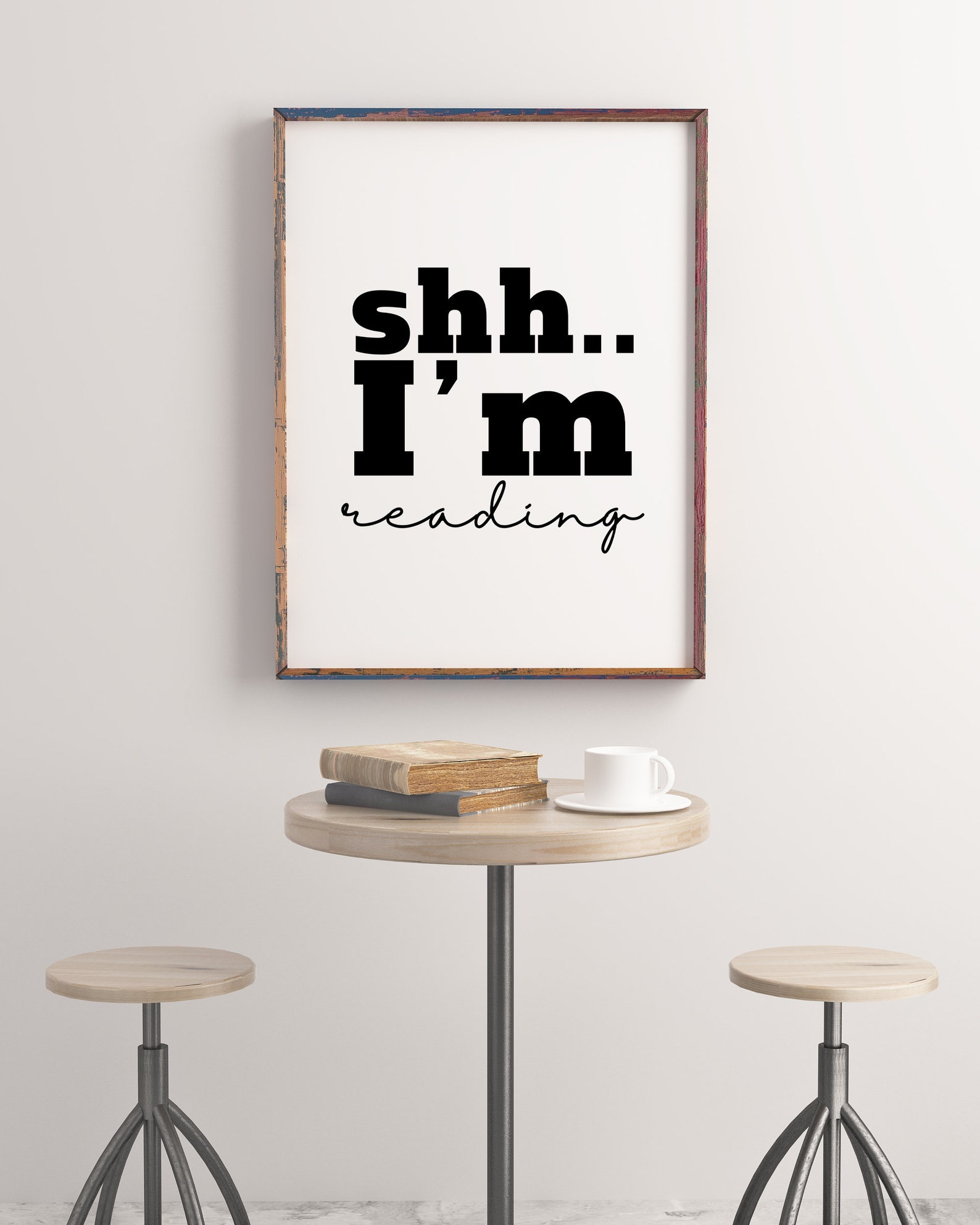 Shh I Am Reading Print Book Nook Print Book Lover Gift | Etsy