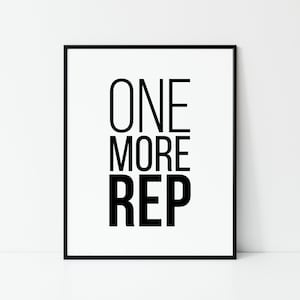 One More Rep Gym Wall Art Fitness Print Gym Poster Gym Prints Gym Decor ...