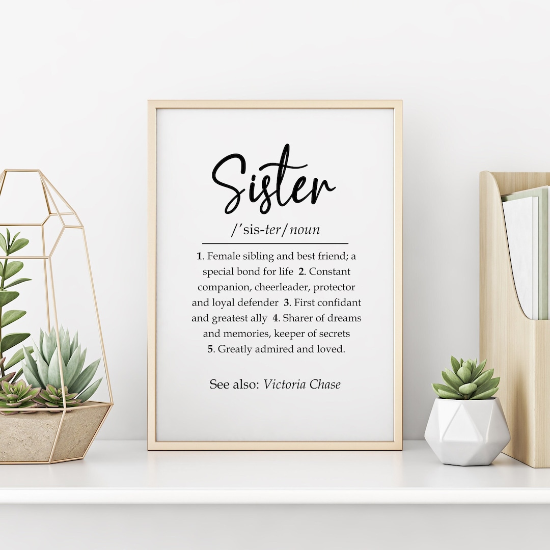 Sister Definition Print, Custom Sister Print (digital Print) - Etsy