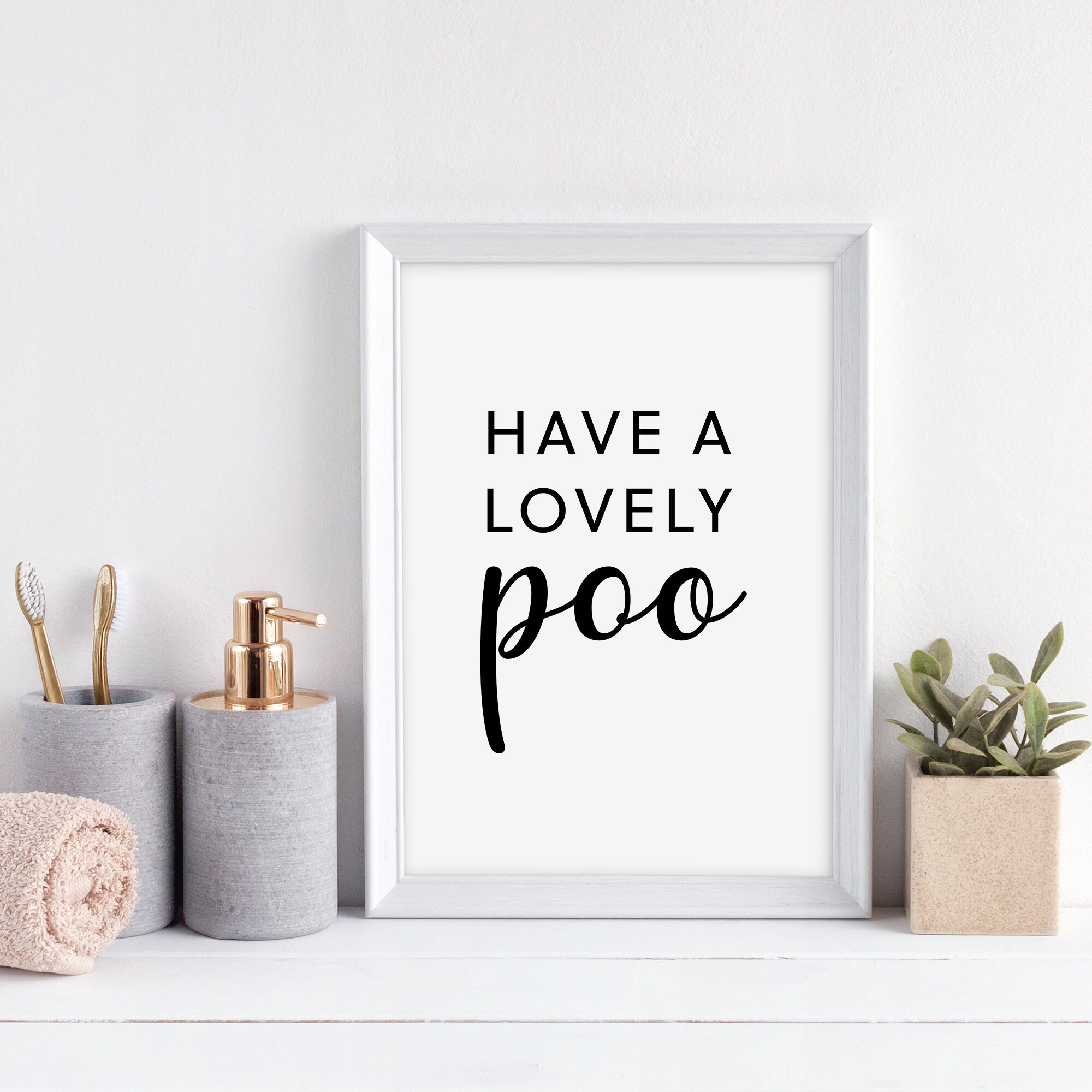 Have a Nice Poo Print Funny Bathroom Print Bathroom Room | Etsy