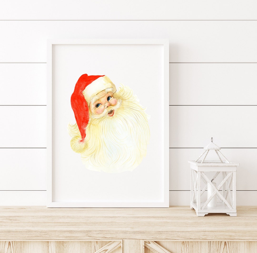 Vintage Santa Print, Santa Printable, Santa Christmas Prints, Christmas ...