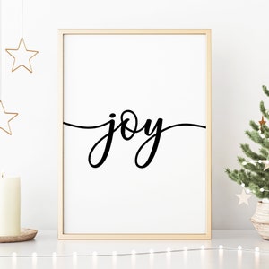 Joy Print | Joy Poster | Christmas Printable Wall Art | Christmas Wall ...