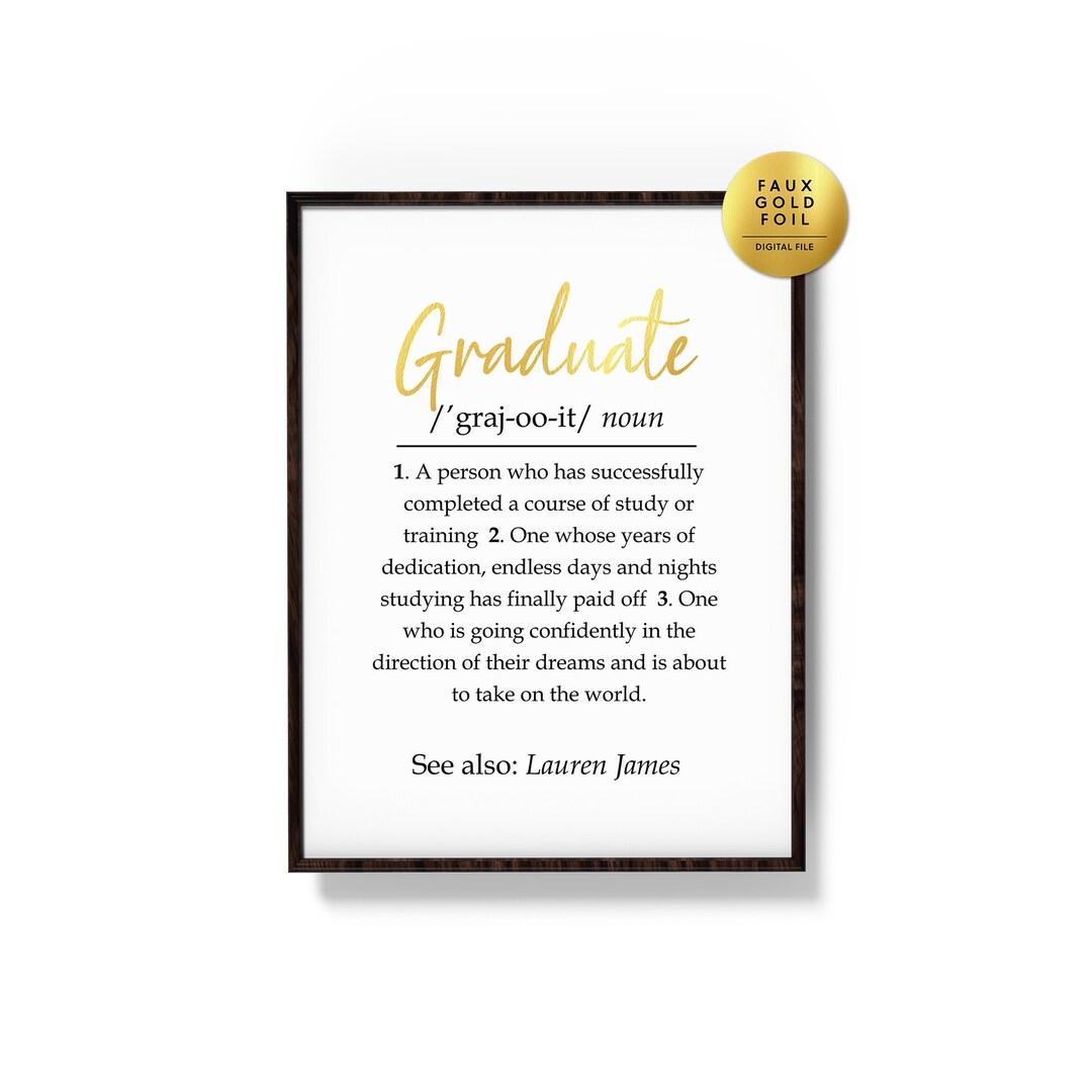 Custom Graduate Definition, Graduation Gift, Graduation Gift Print ...