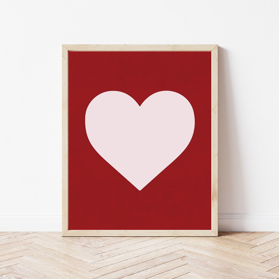 Heart Print, Valentines Day Printable Hearts, Printable Hearts Sign ...