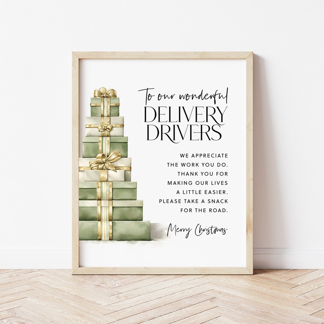 Delivery Driver Snack Sign, Delivery Driver Thank You, Delivery Driver ...