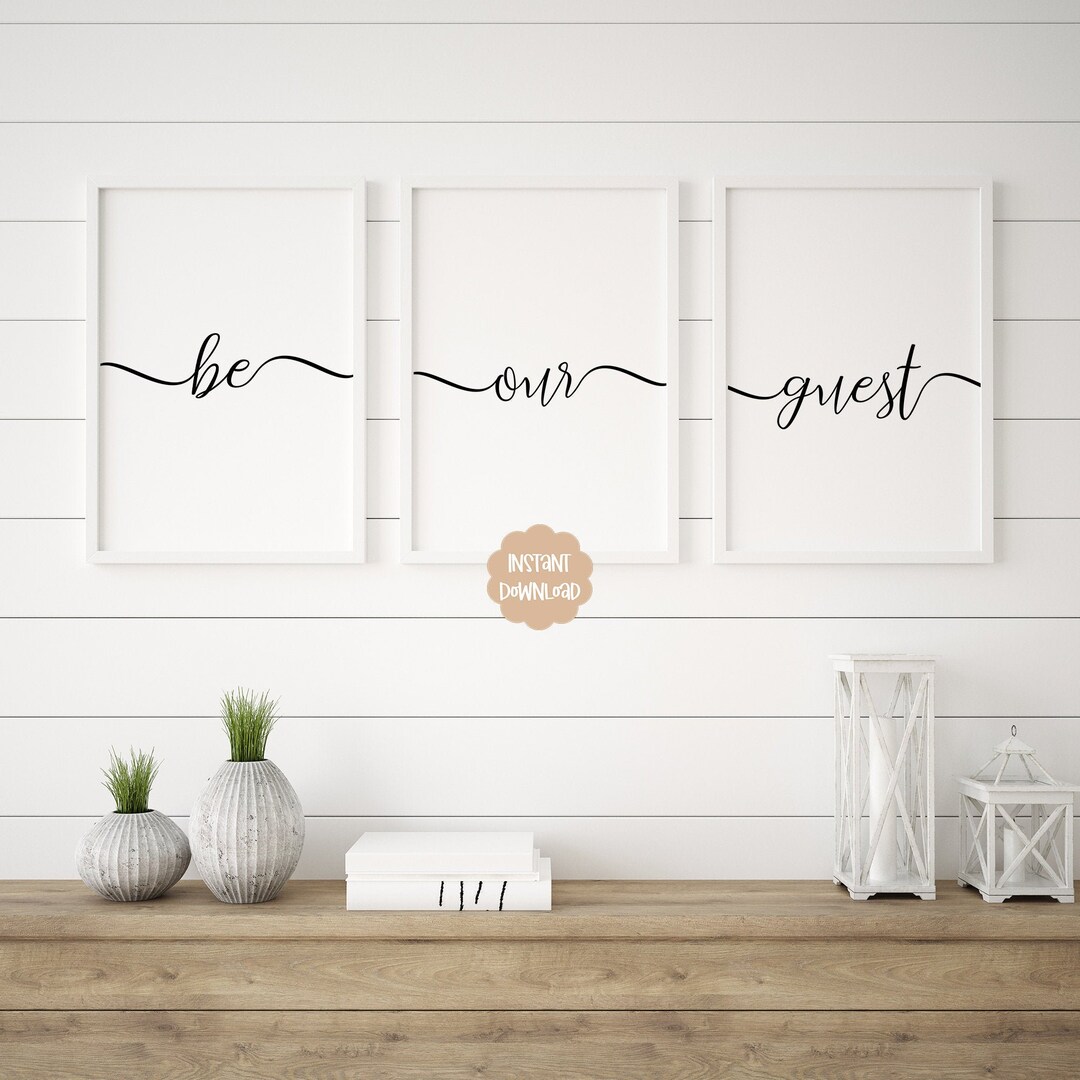 Be Our Guest Print Set of 3 Prints Guest Room Print Guest Room Wall ...