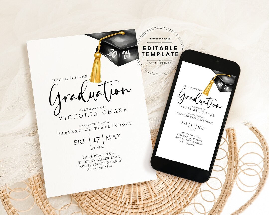 Graduation Ceremony Invitation and Evite Template, Graduation Ceremony ...