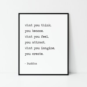 What You Think You Become | Buddha Quote Print | Buddha Wall Art ...