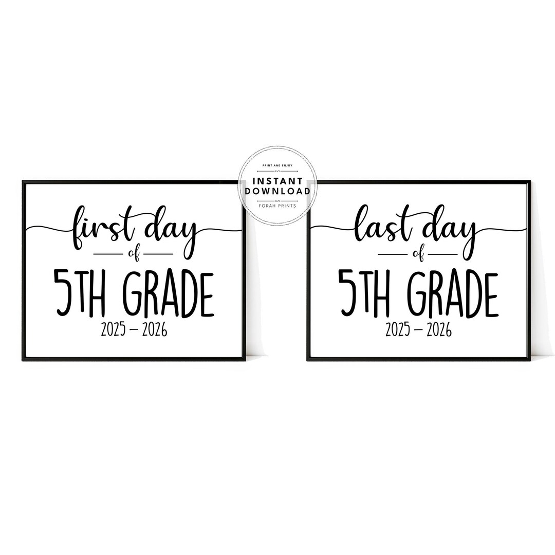 5th Grade First and Last Day Sign 2025-2026 (digital Download) - Etsy UK