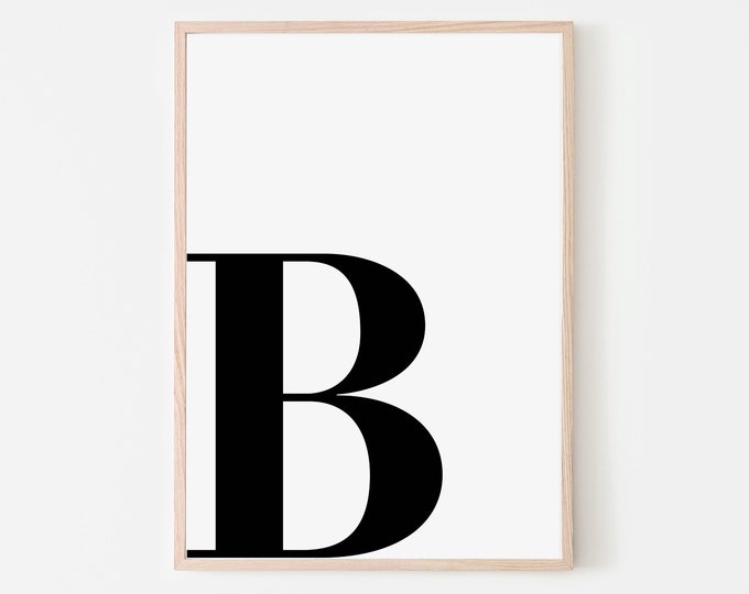 Printable Letter B | Letter Art Print | B Initial Digital Wall Poster ...