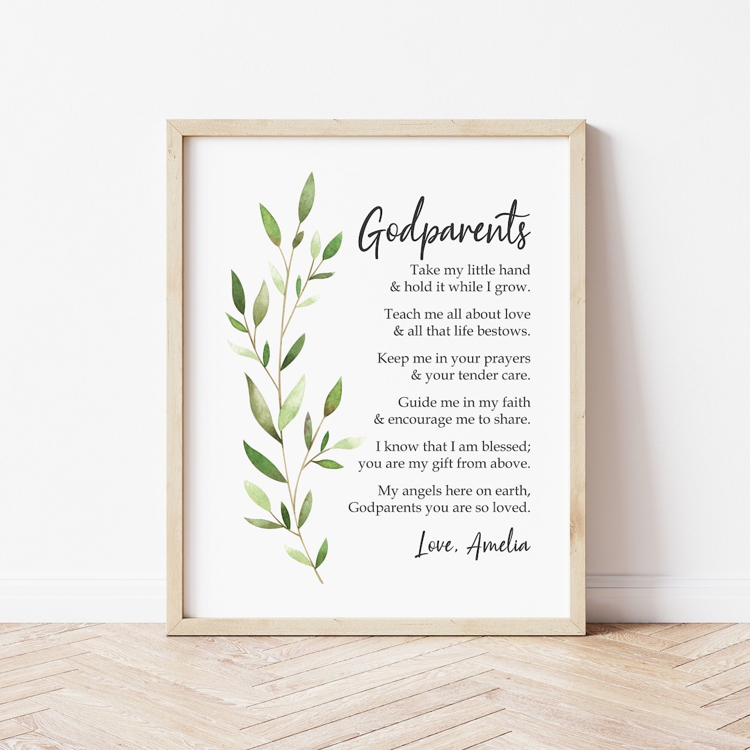 Custom Godparents Print, Godparent Gift, Godparent Thank You Gift ...