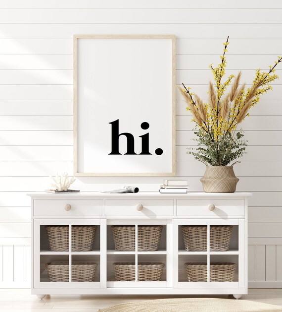 Hi Print Hello Sign Hello Printable Hi Poster | Etsy