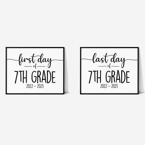 First Day of School Sign First Day of Seventh Grade Sign - Etsy