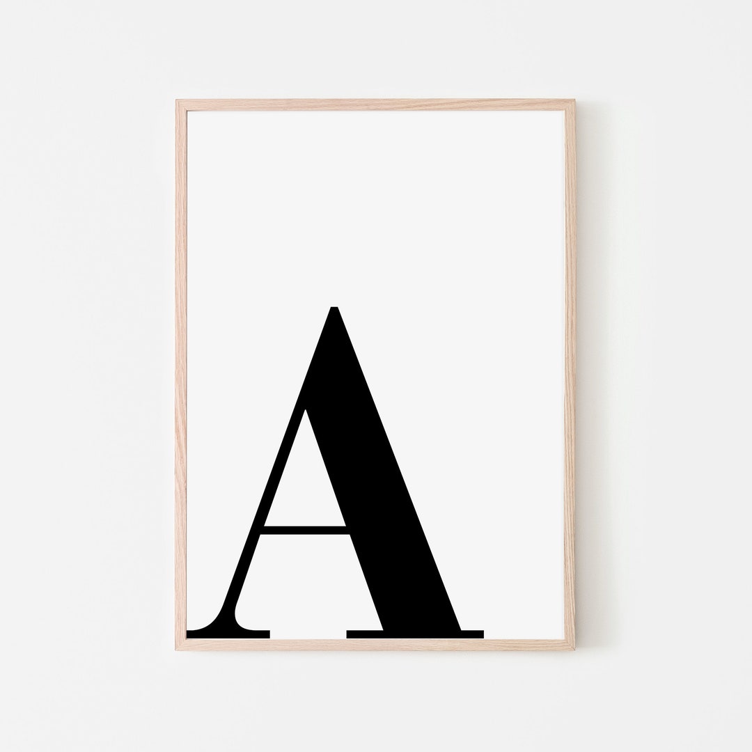 Letter 'A' Printable Wall Art, Initial Letter Print, Alphabet Letter A ...