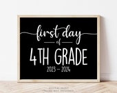 First Day of School Sign First Day of Fourth Grade 2023 - Etsy