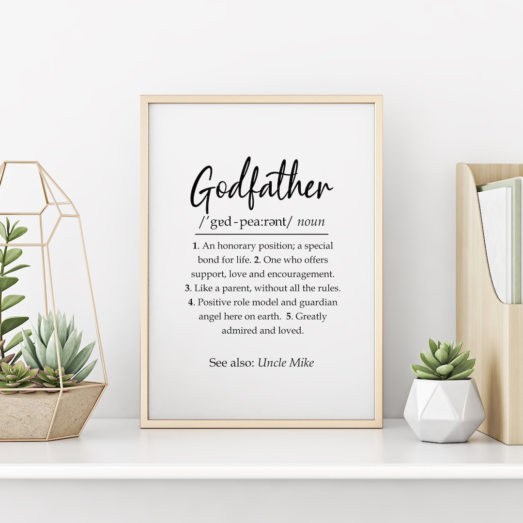 Custom Godfather Print Godfather Gift Godfather Thank You Gift ...
