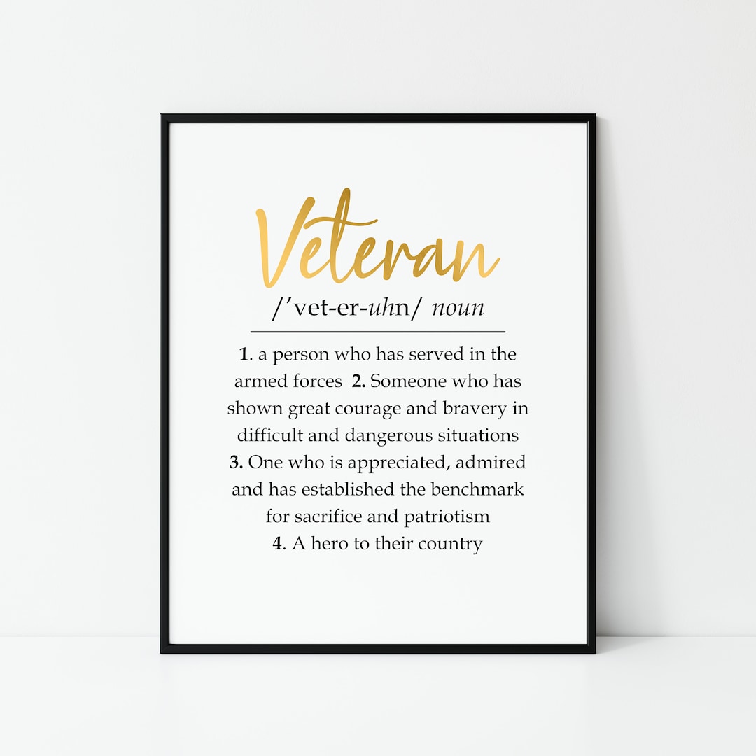 Veteran Definition Gift, Veteran Gift, Veteran Day Gift, Veteran Art ...