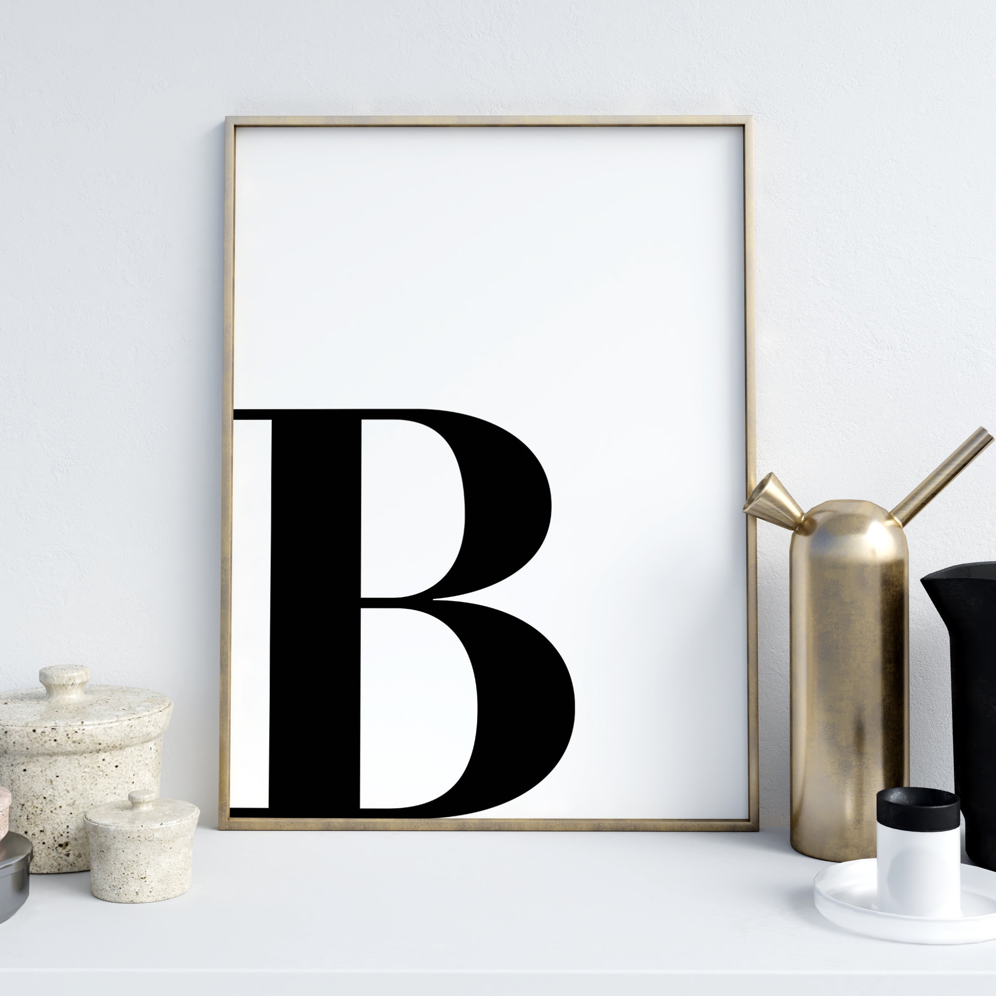 Letter 'B' Printable Wall Art Initial Letter Print - Etsy