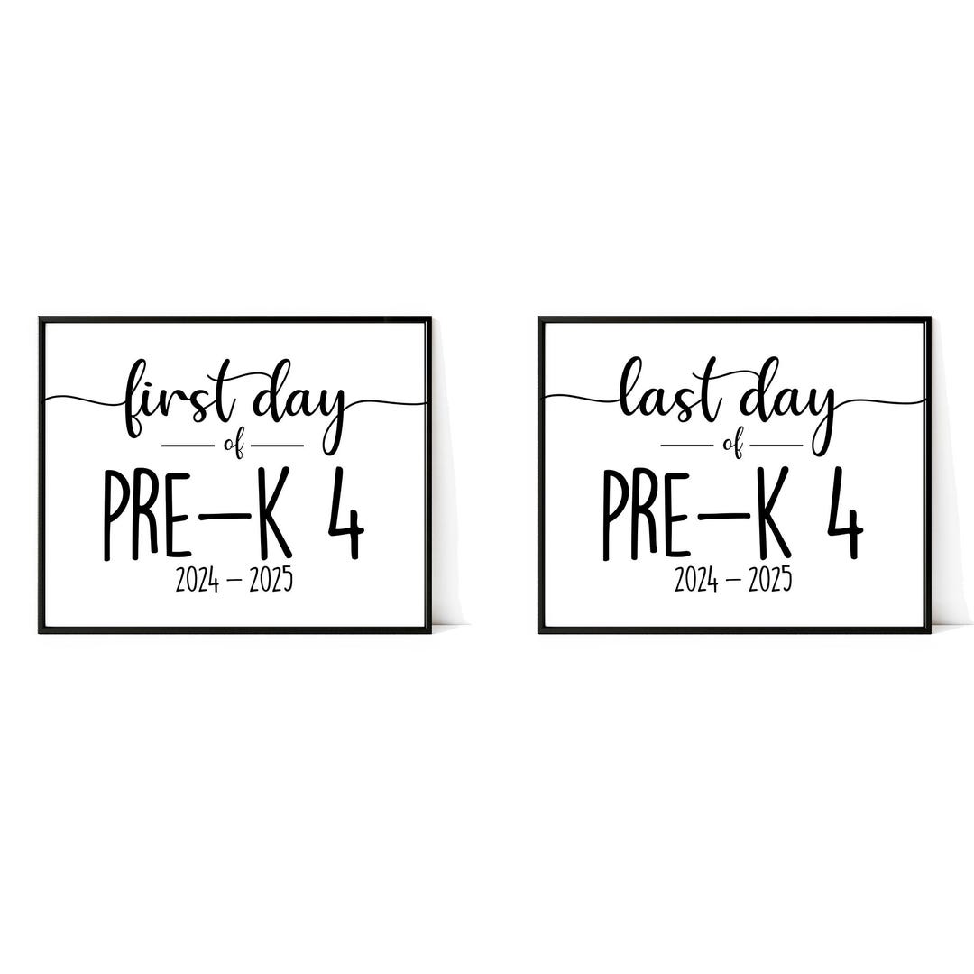 Pre K 4 First Day Sign, First Day of School, First Day of Pre K 4 ...