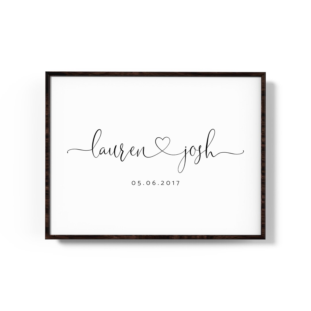 Custom Couples Name Print | Couples Names Wall Art | Romantic Print ...