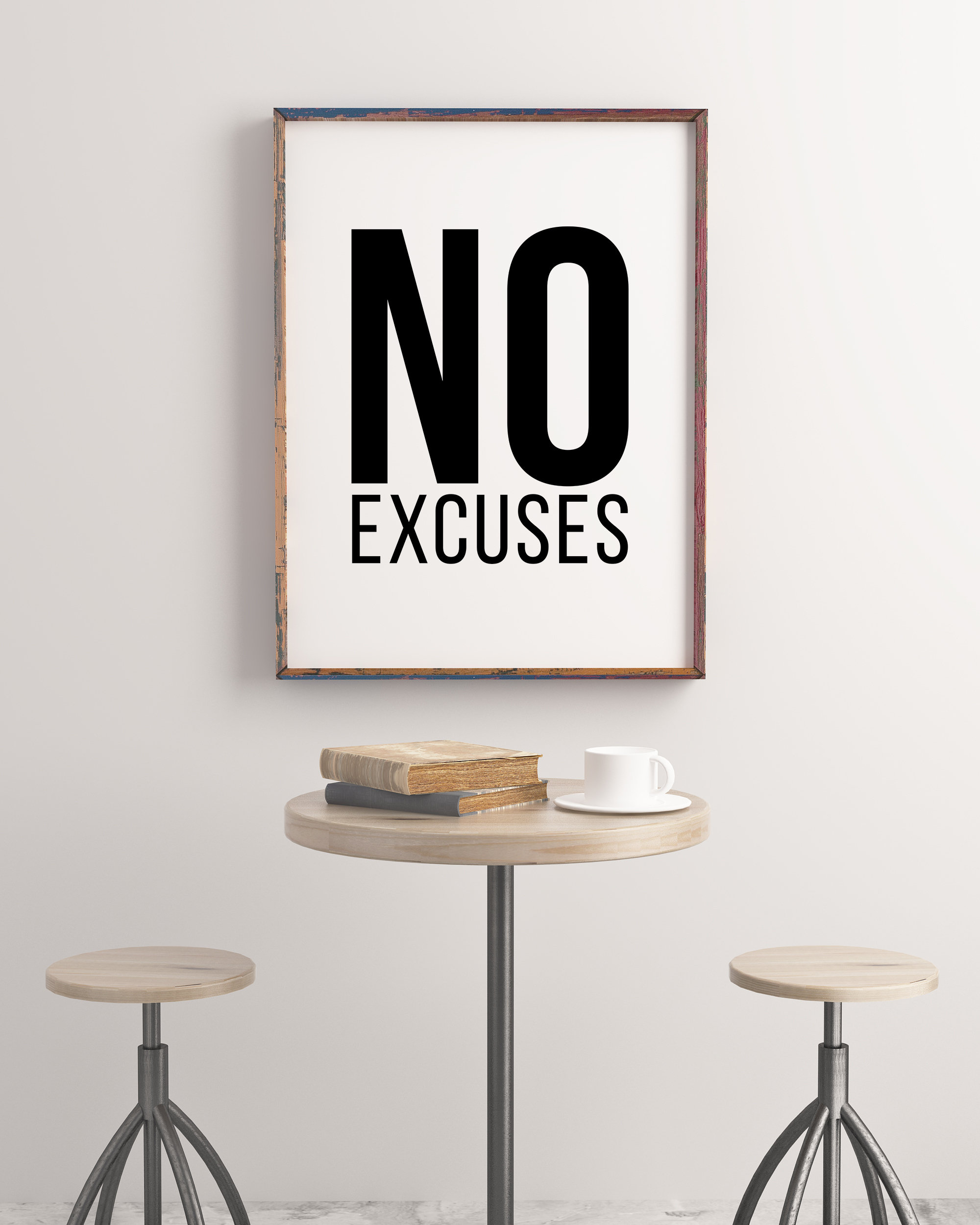No Excuses Poster No Excuses Print Gym Wall Art Gym | Etsy