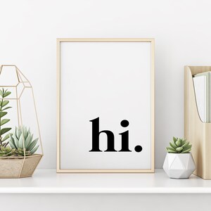 Hi Print | Hello Sign | Hello Printable | Hi Poster | Printable Hi | Hi ...