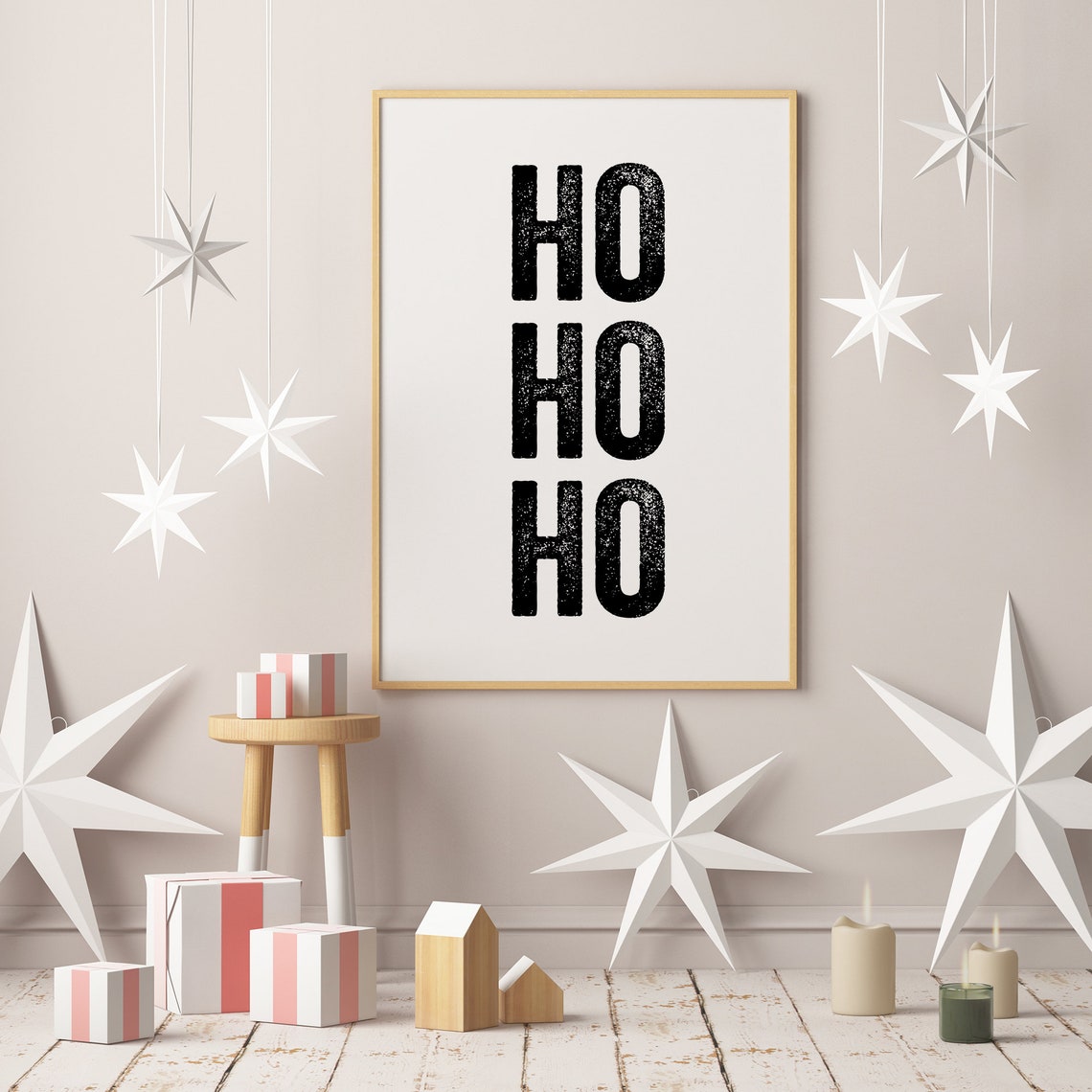 HO HO HO Print | Christmas Printable | Christmas Wall Art | Christmas ...