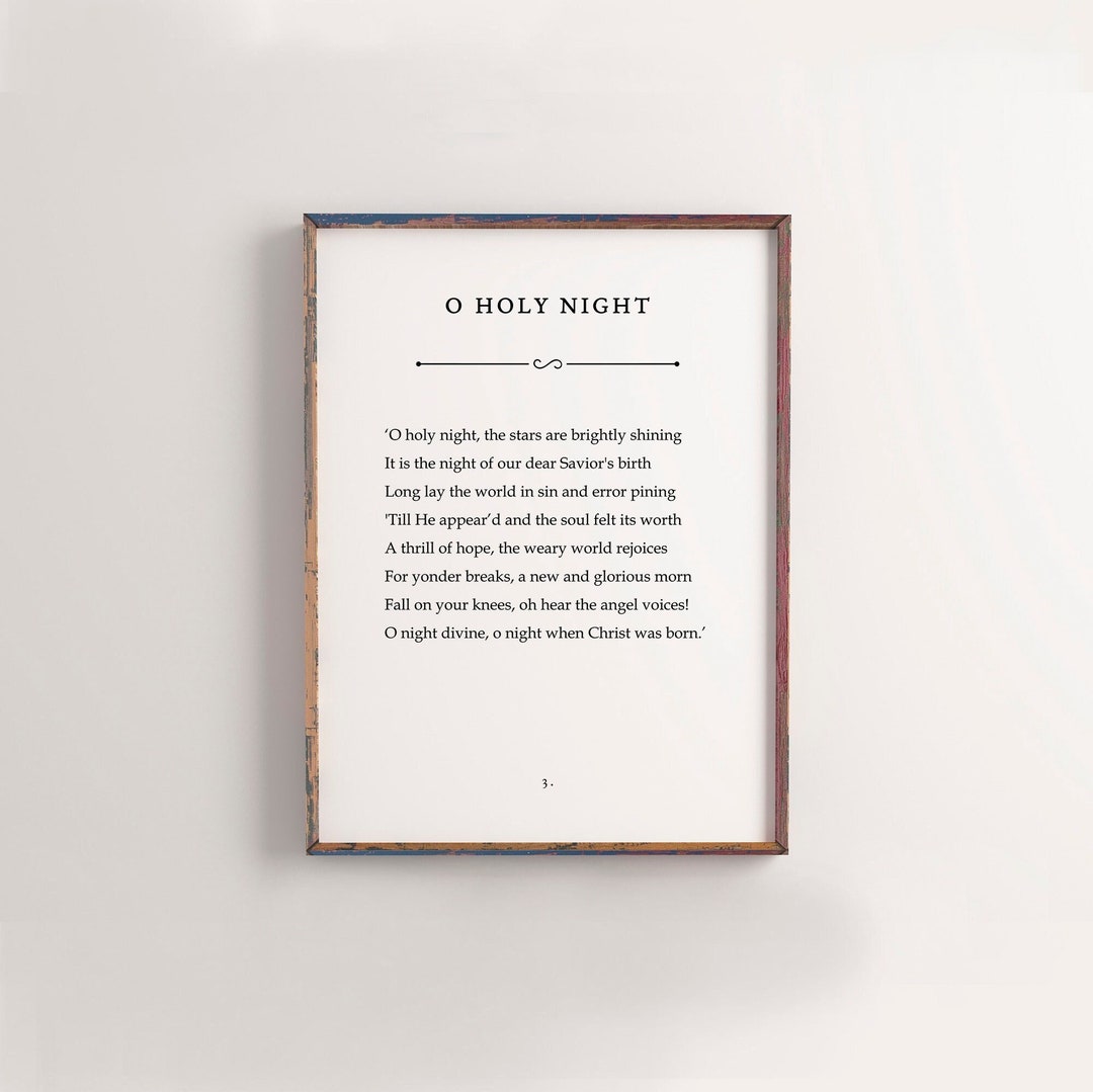 Oh Holy Night, Christmas Song Lyrics Printable, Christmas Song Signs ...