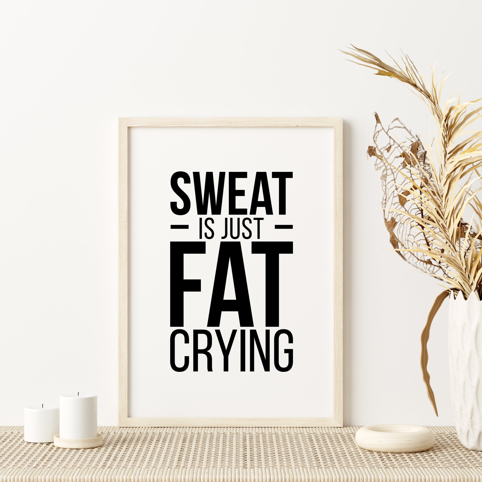 Sweat is Fat Crying Print Gym Wall Art Gym Poster Gym | Etsy