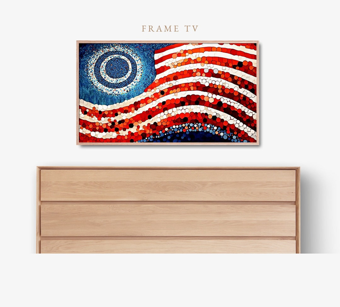Abstract Flag Art for Frame TV: Patriotic 4th of July Print (digital ...