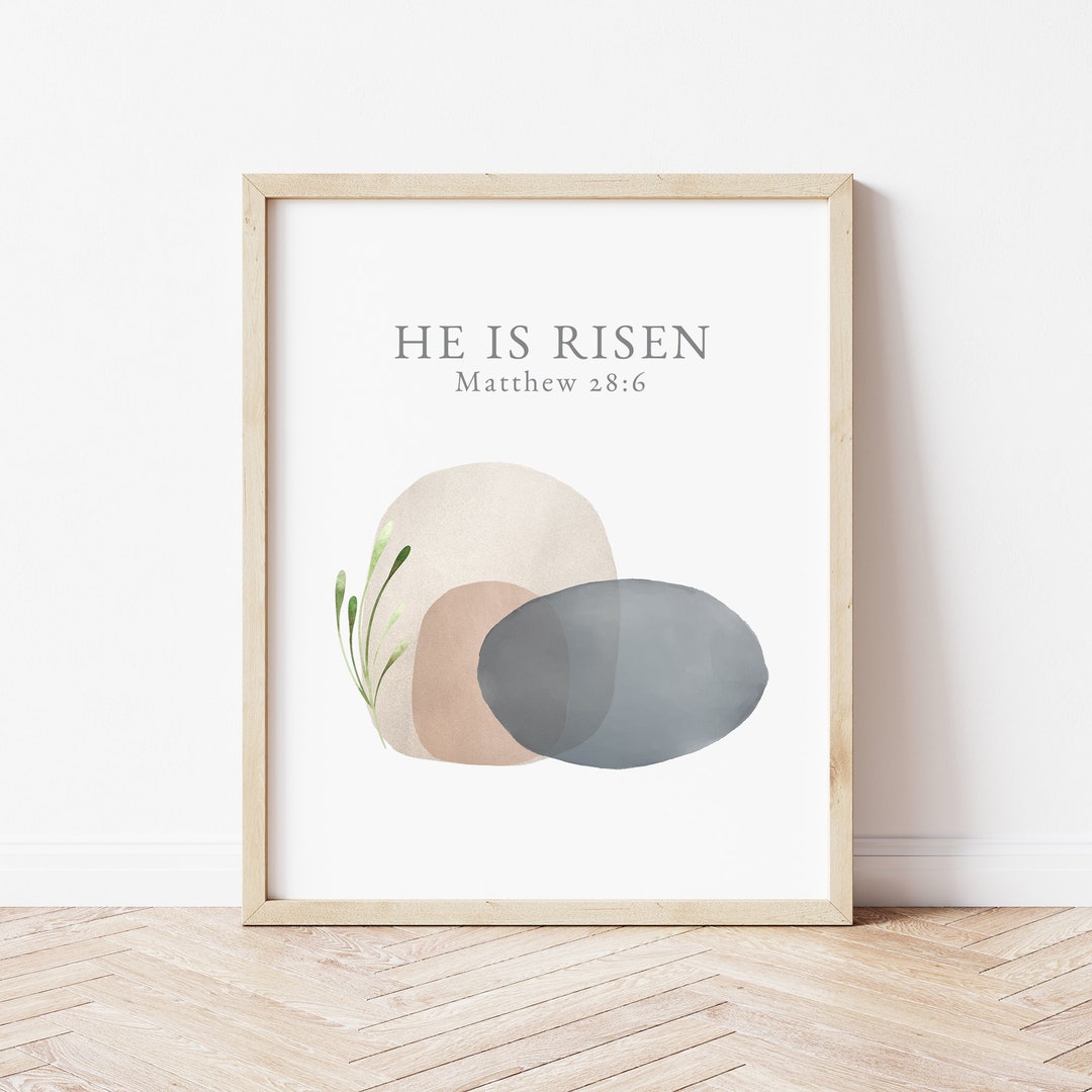 He is Risen Frame Print, Easter Art, Easter Art Print, Christian Easter ...