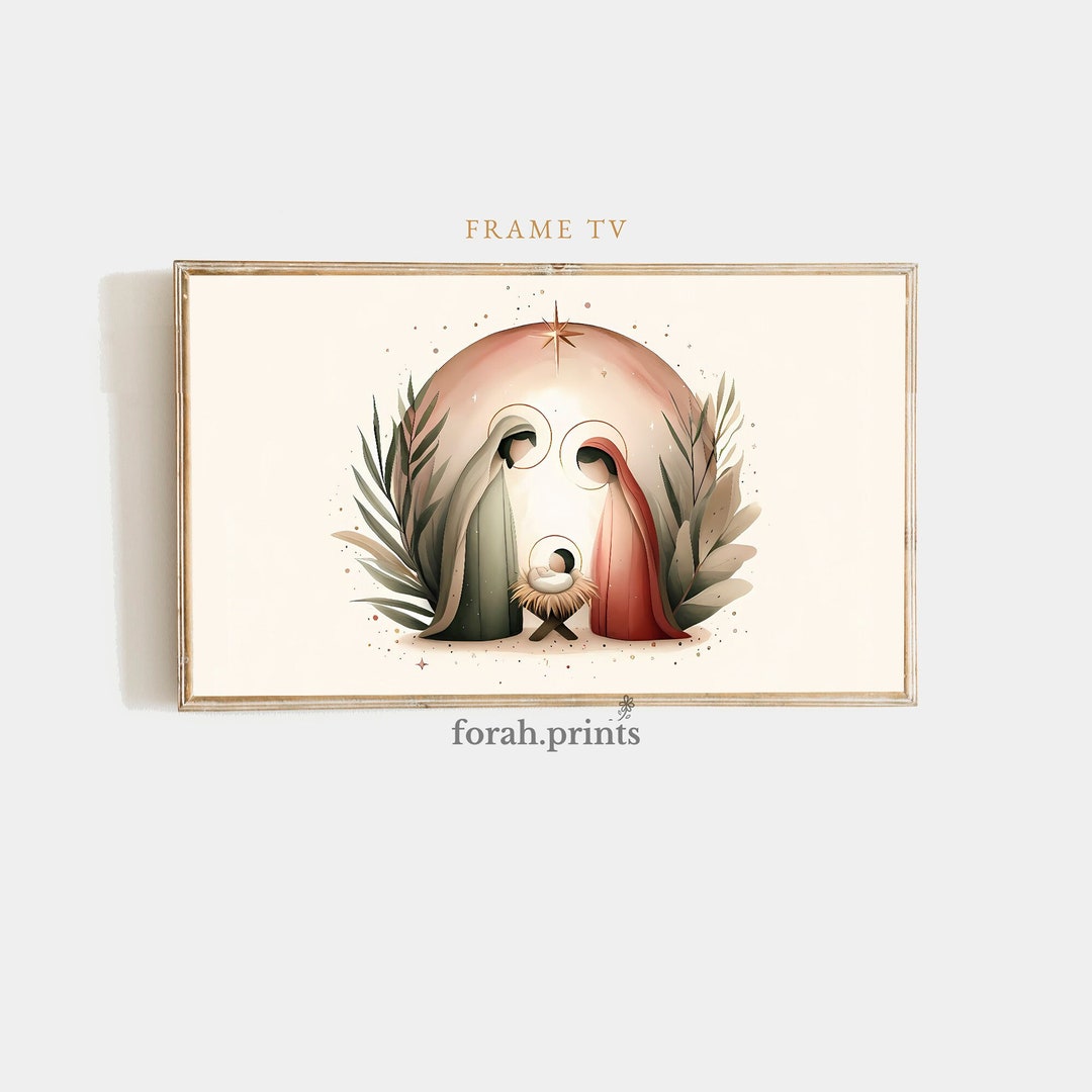 Frame Tv Art, Nativity Frame Tv Art, Frame TV Print, Tv Art, Nativity ...