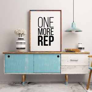 One More Rep Gym Wall Art Fitness Print Gym Poster Gym Prints Gym Decor ...
