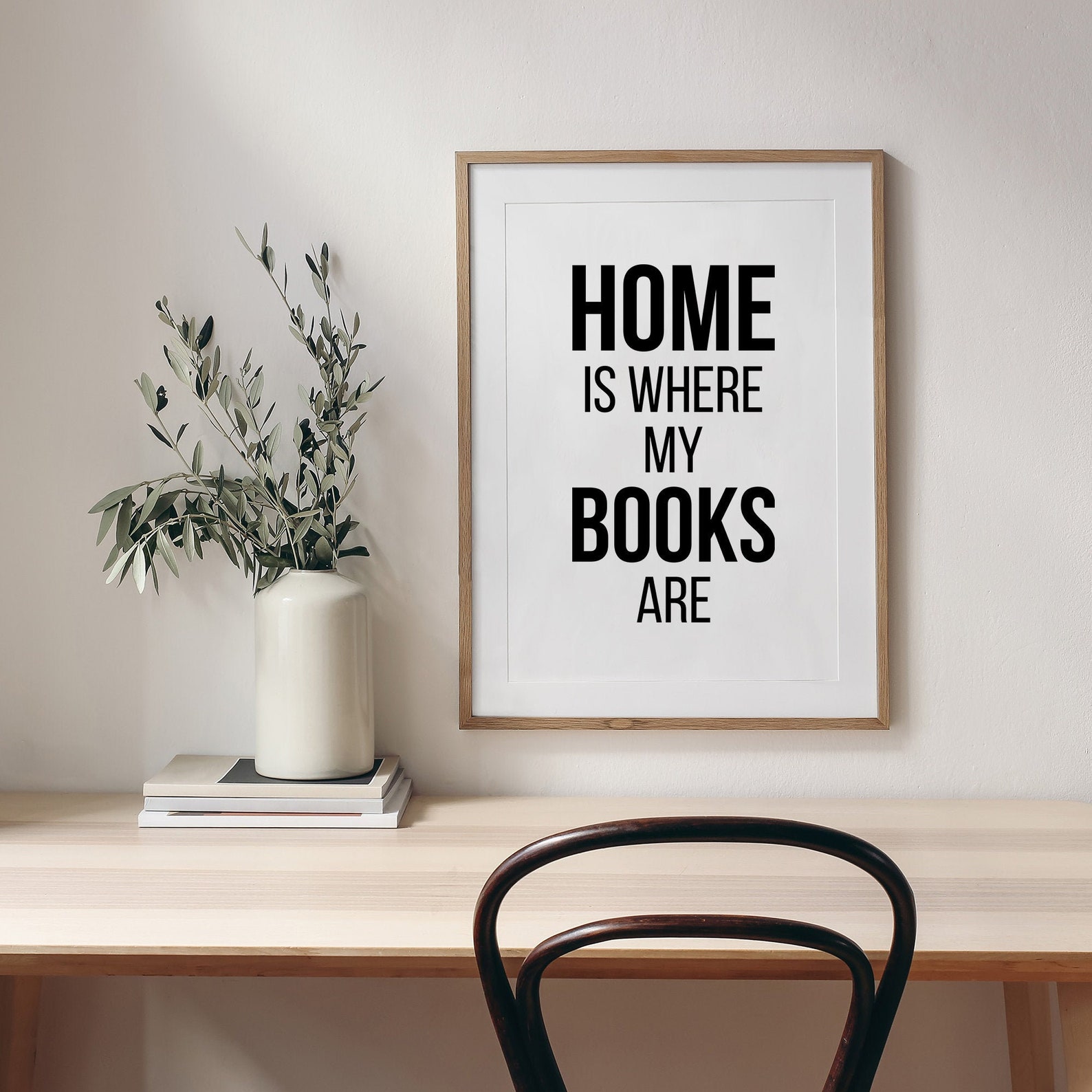 Home Is Where My Books Are Book Nook Print Book Shelf | Etsy