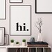 Hi Print Hello Sign Hello Printable Hi Poster Printable Hi Hi Sign ...