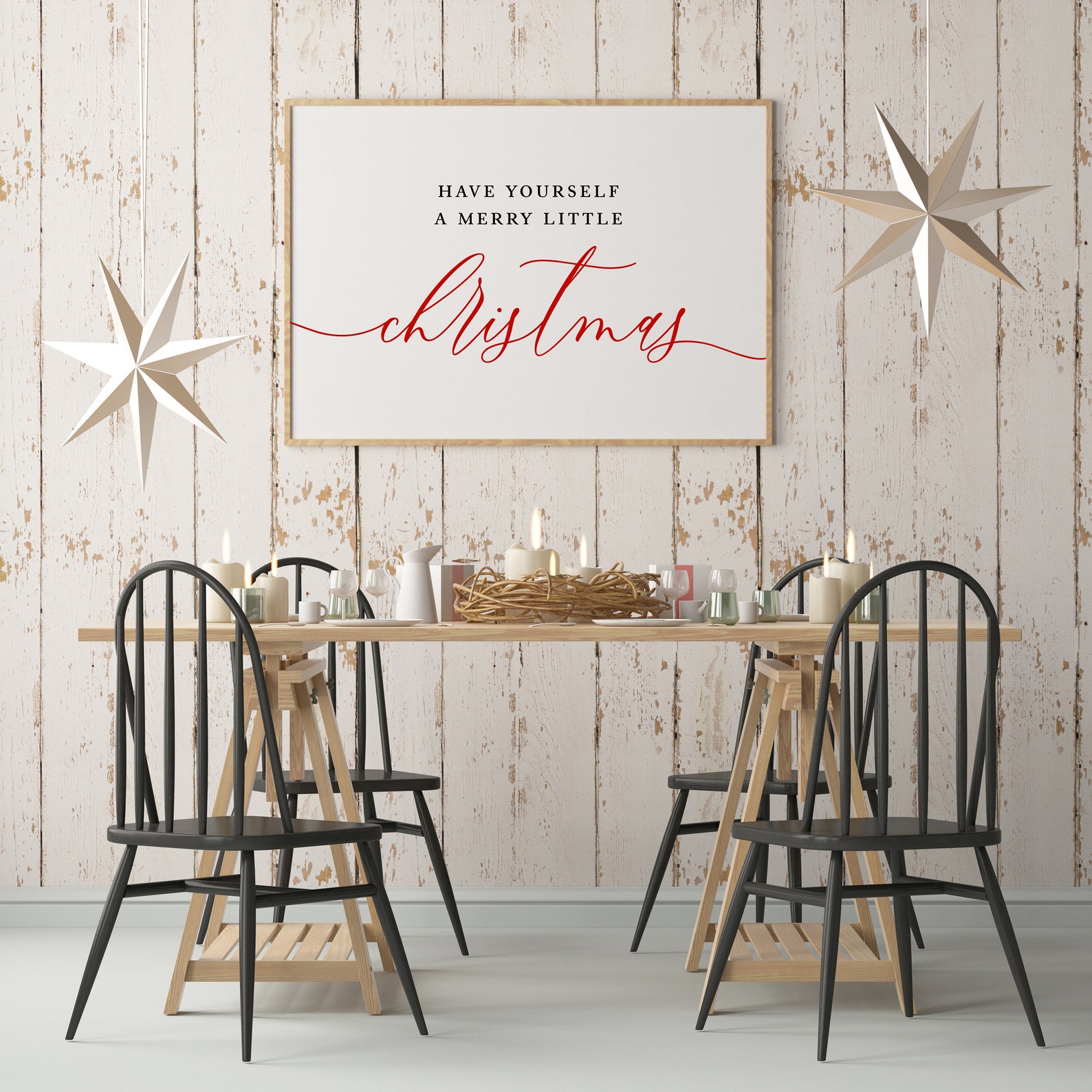 Merry Christmas Quote Art | Holiday Wall Decor (digital Print) - Etsy
