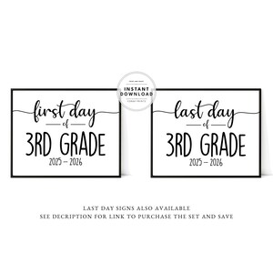 Printable First Day of 3rd Grade Sign 2025–2026, Digital Download in 4 ...