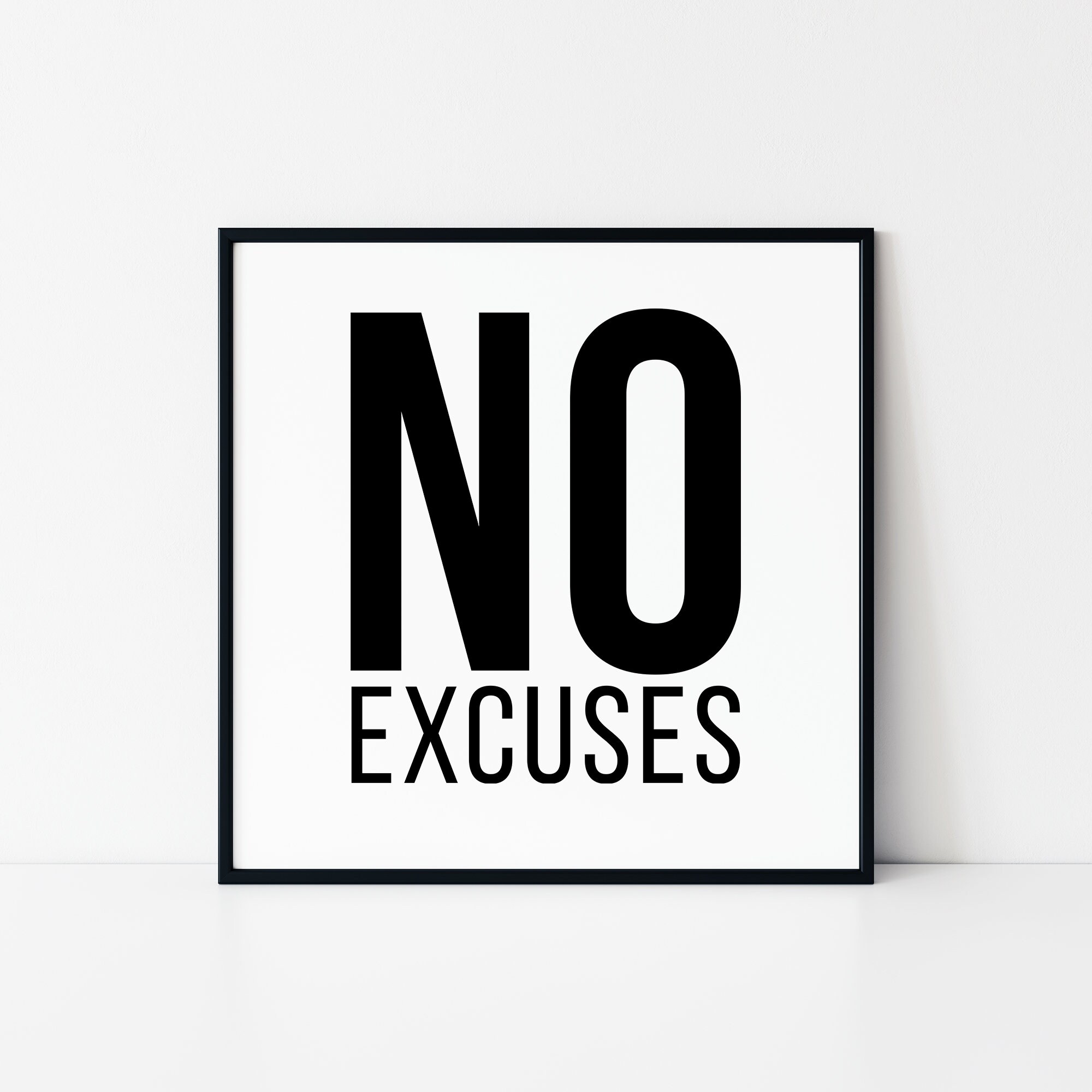 No Excuses Poster No Excuses Print Gym Wall Art Gym | Etsy