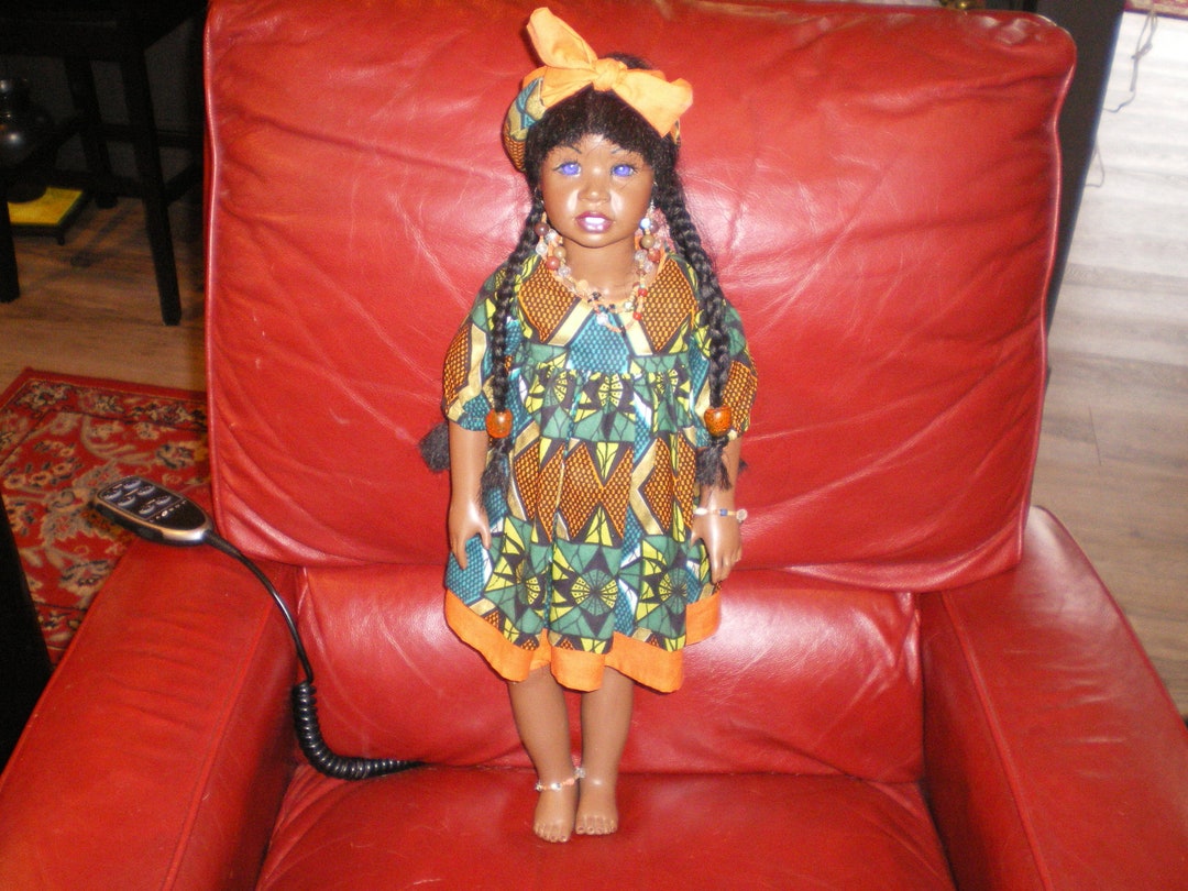 Beautiful Vintage 1990 Zobe Black African Porcelain Doll All Original ...