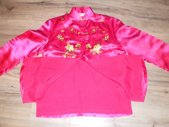 Beautiful Vintage Chinese Razzberry Pink Silk Jacket… - Gem