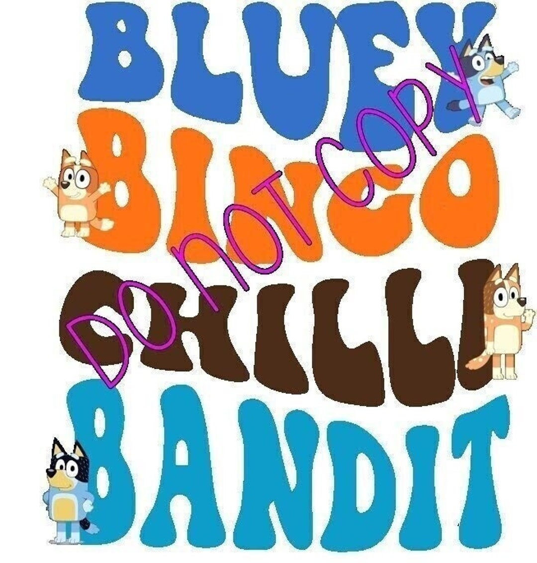 Bluey groovy retro font bluey bingo kids sublimation - Etsy México