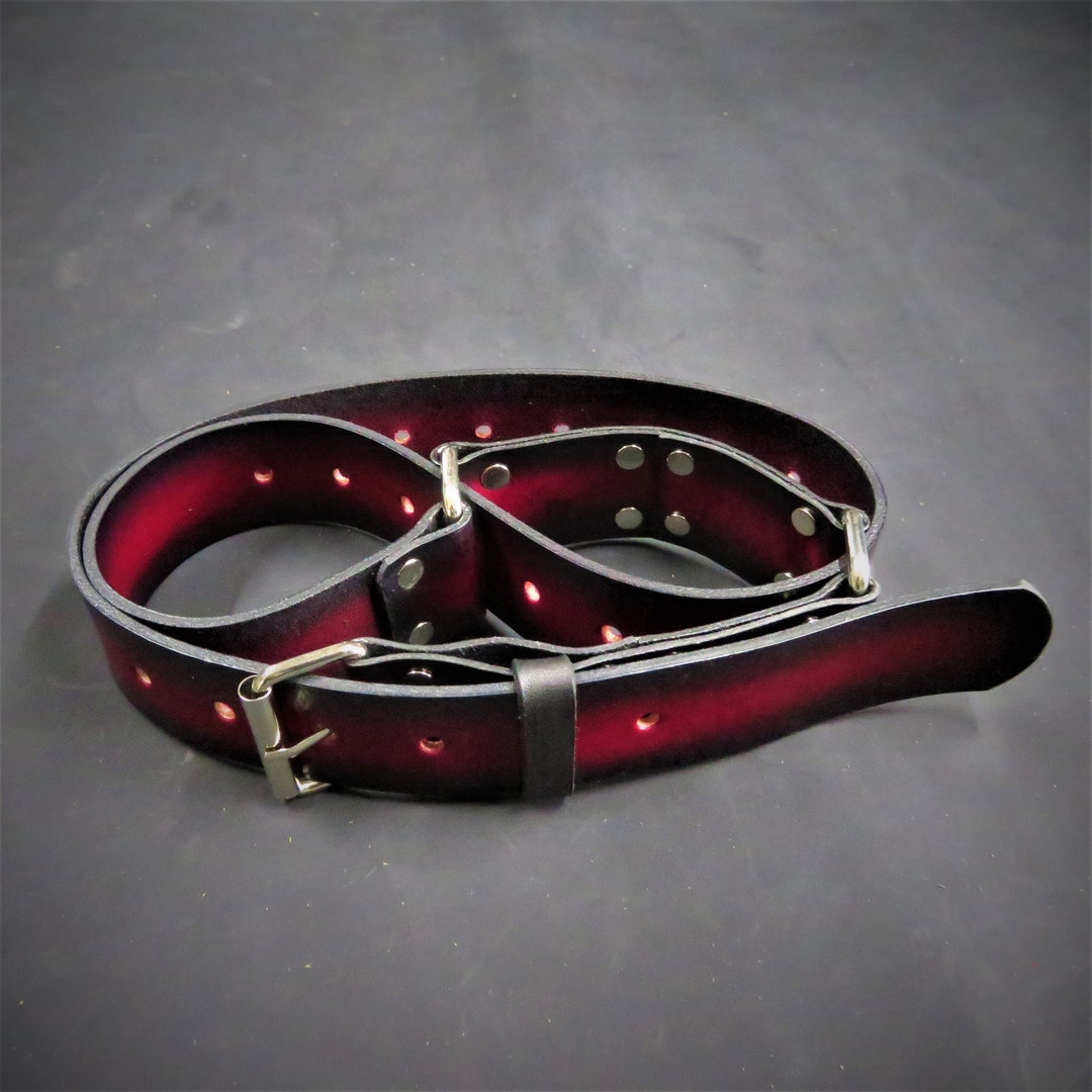 Handmade Leather Hobble Belt/ Bondage Cuffs, Submissive Restraints Set ...