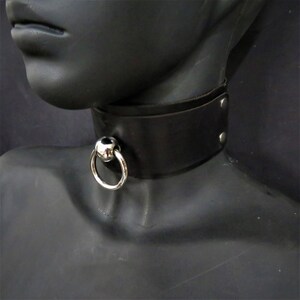 Handmade Black Leather Collar With Ring, Leather BDSM Kitten Cat ...