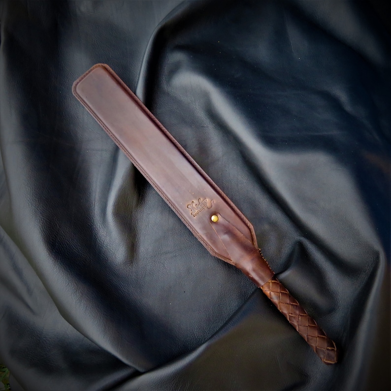 Handmade Brown Leather Spanking Paddle, Handcrafted Elegant Erotic Sex ...