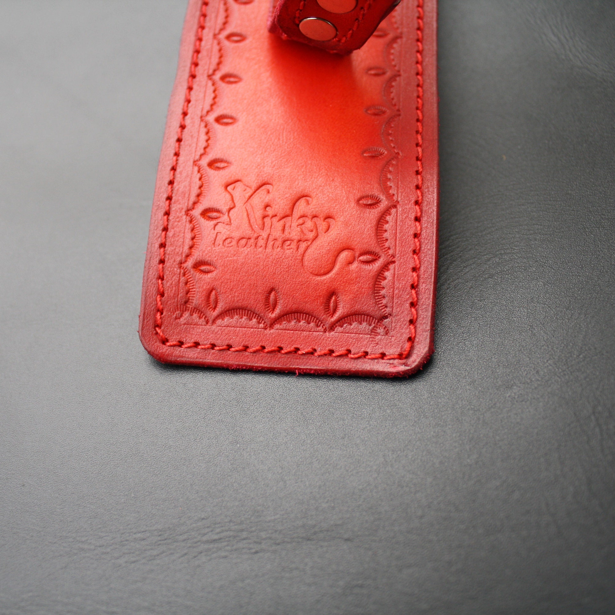 Handmade Restraints With Tooled Ornament in Red and Orange - Etsy
