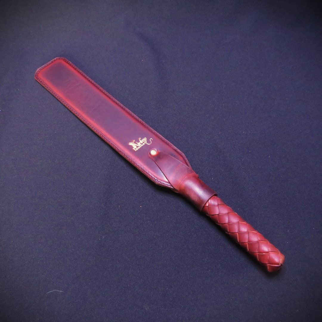 Handmade Brown Leather Spanking Paddle - Sensual Discipline Tawse ...